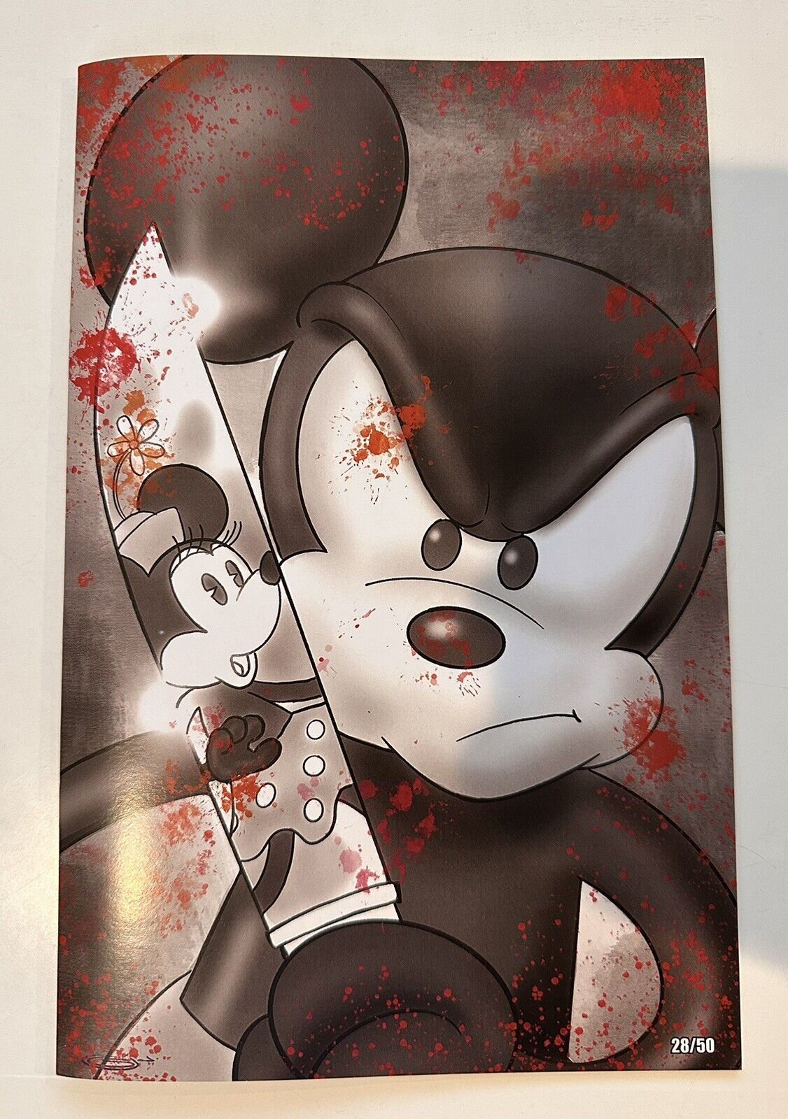 ?? Steamboat Willie B&W Blood Splash #28/50 Perfect! Virgin Sajad Shah ...