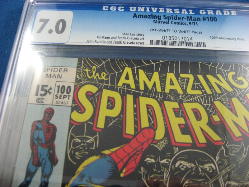 Amazing Spiderman 100 CGC 7.0 Anniversary Issue 1971 Classic CVR ...
