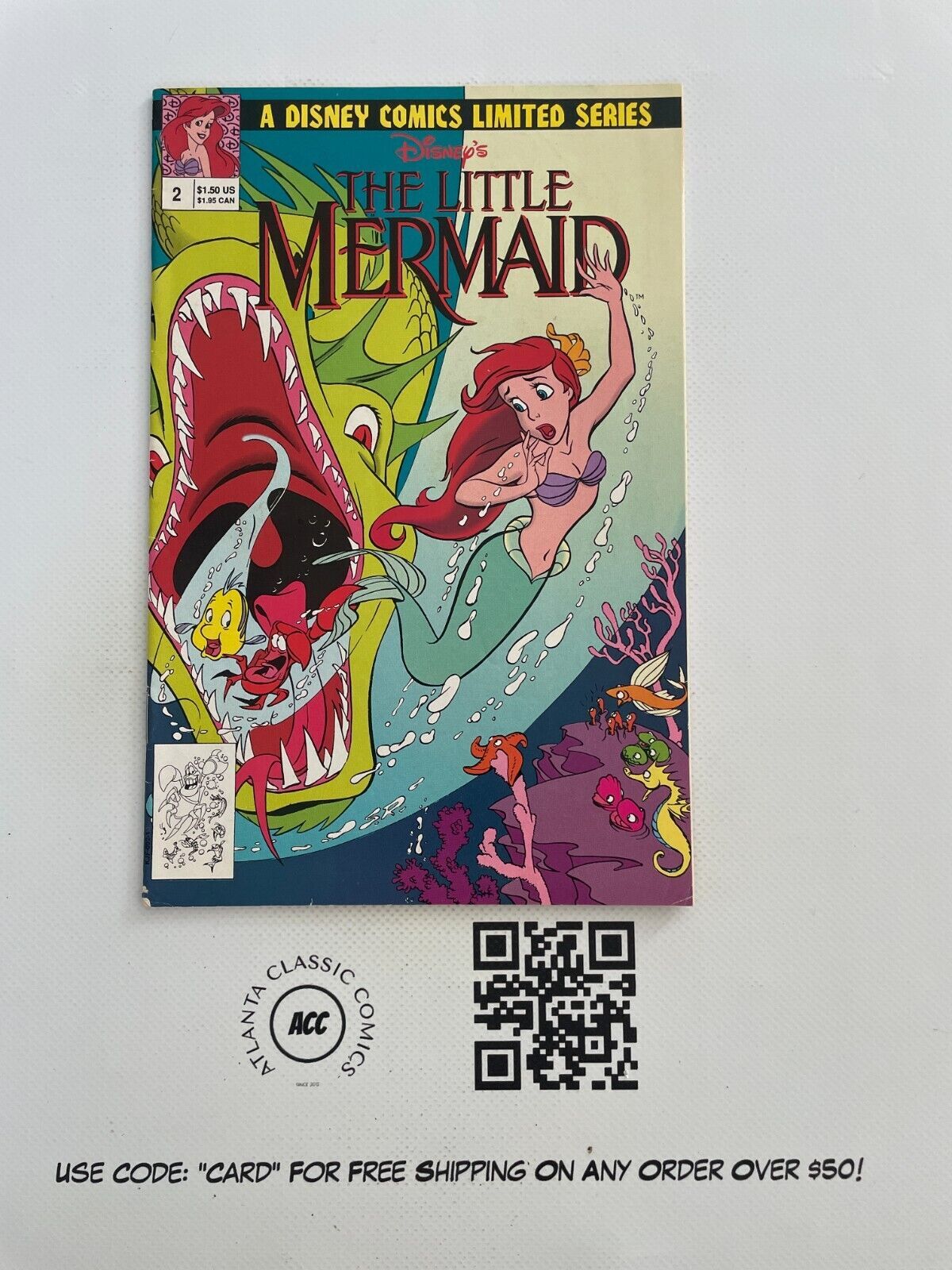 The Little Mermaid # 2 FN Disney Limited Series Comic Book Ariel 14 ...