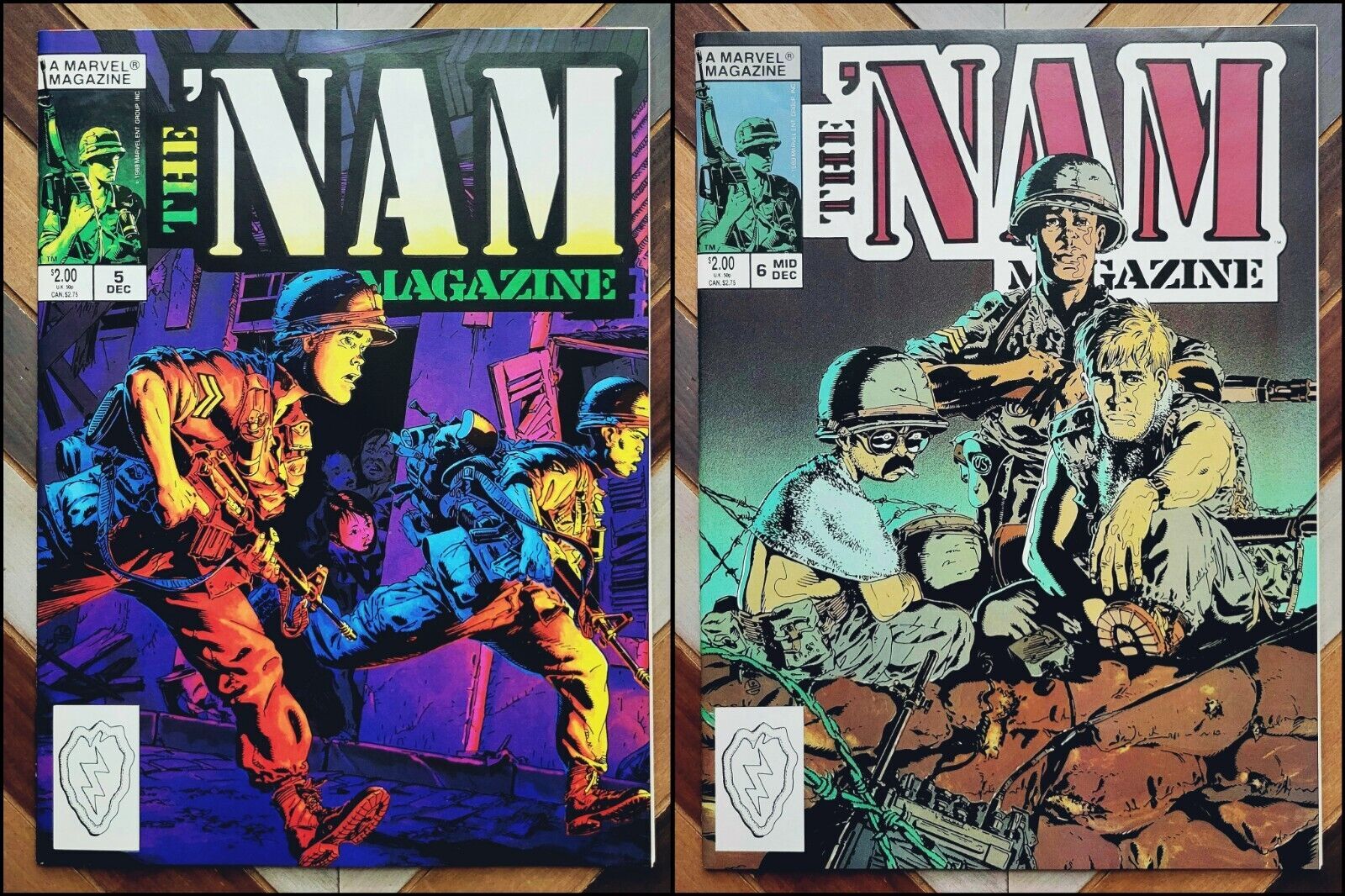 THE 'NAM MAGAZINE #5 & 6 (Marvel 1988) M.Golden Covers / Custom Bundle ...