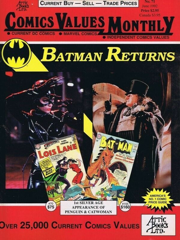 Comic Values Monthly #71 ORIGINAL Vintage 1992 Batman Returns Michelle ...