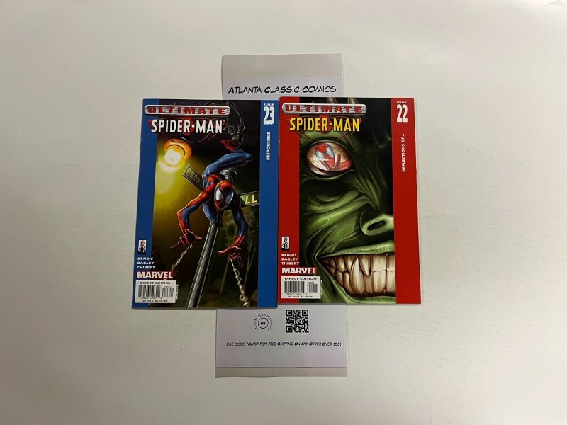 2 Ultimate Spider-Man Marvel Comics Books #22 23 Bendis Bagley 60 SM1 ...