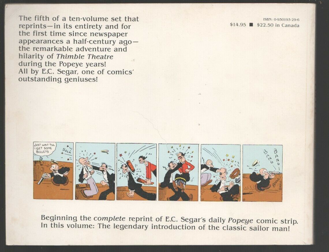 Complete E.C. Segar Popeye 1928-29 #5 1987-Forward by Bobby London-150 ...