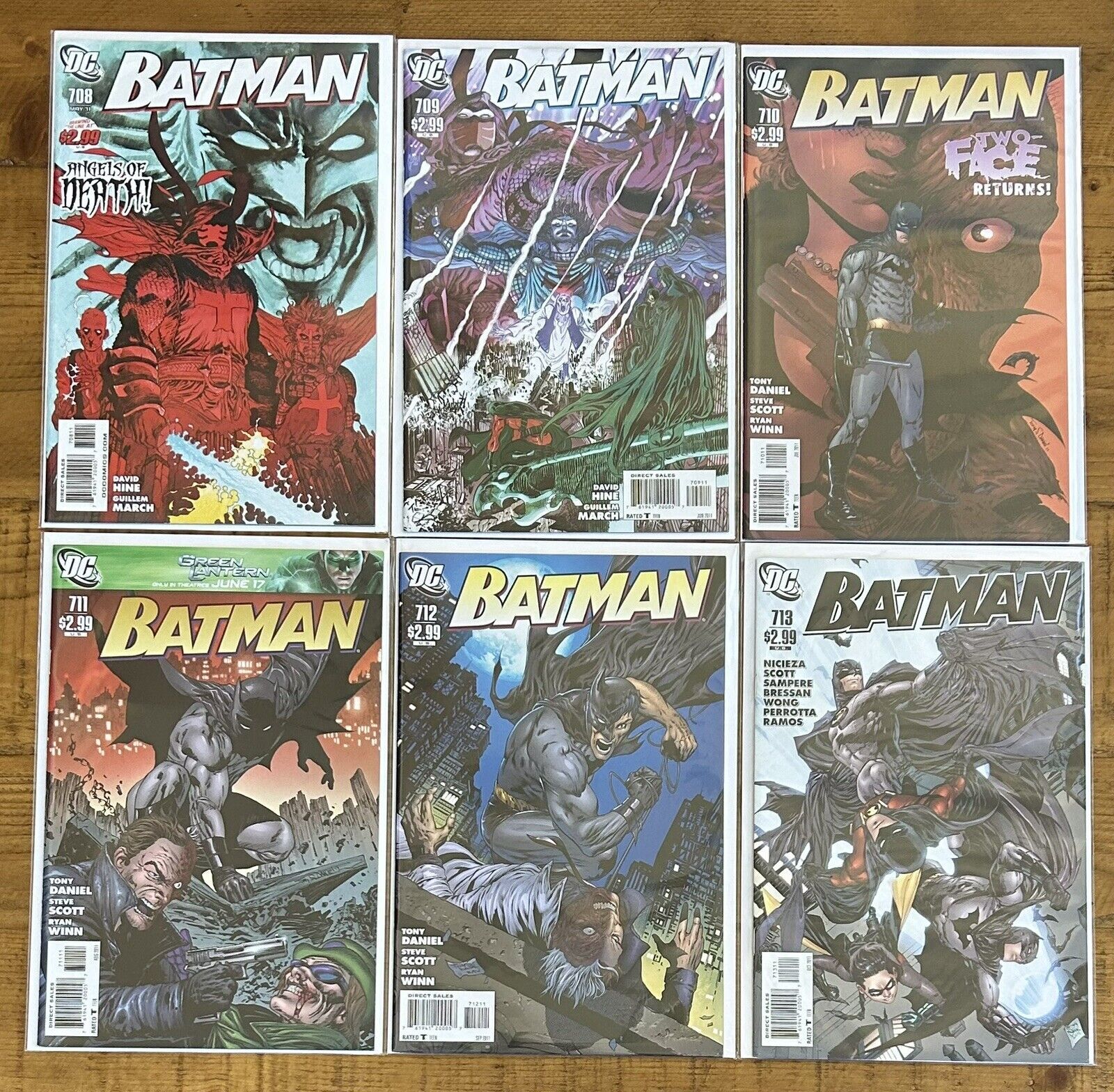 Batman #708,709,710,711,712,713 Last Issue Tony Daniel DC NM Lot ...