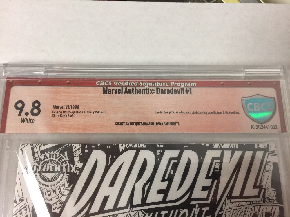 Daredevil 1 Marvel Authentix Cbcs Signature 9.8 Like Cgc Quesada ...
