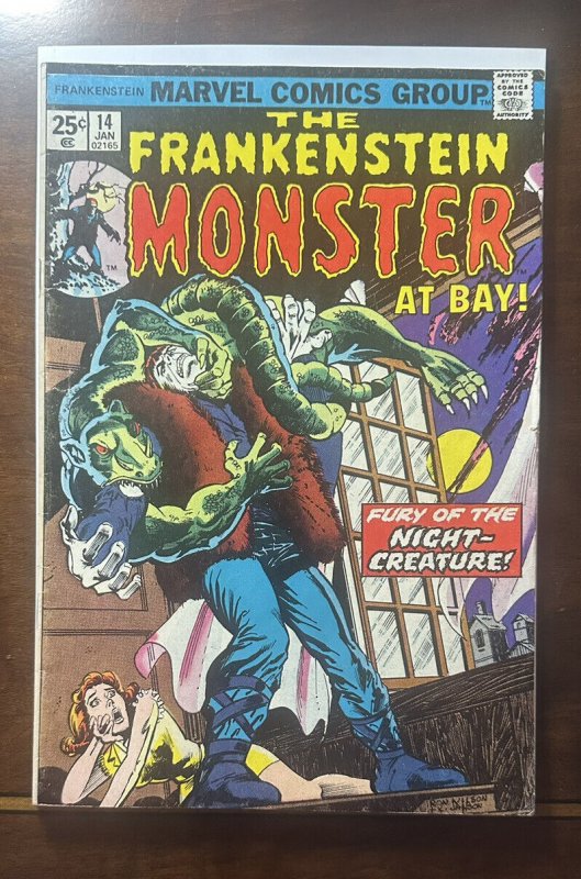 ?FRANKENSTEIN MONSTER AT BAY (#14 Jan 1975) Fury of the Night Creature ...