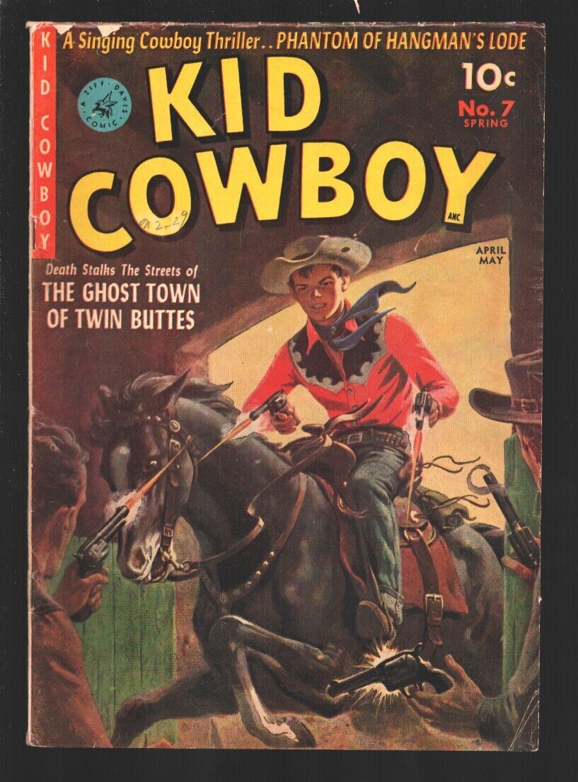 Kid Cowboy #7 1952-Ziff-Davis-Painted cover-Al Carreno art-Daniel Boone ...