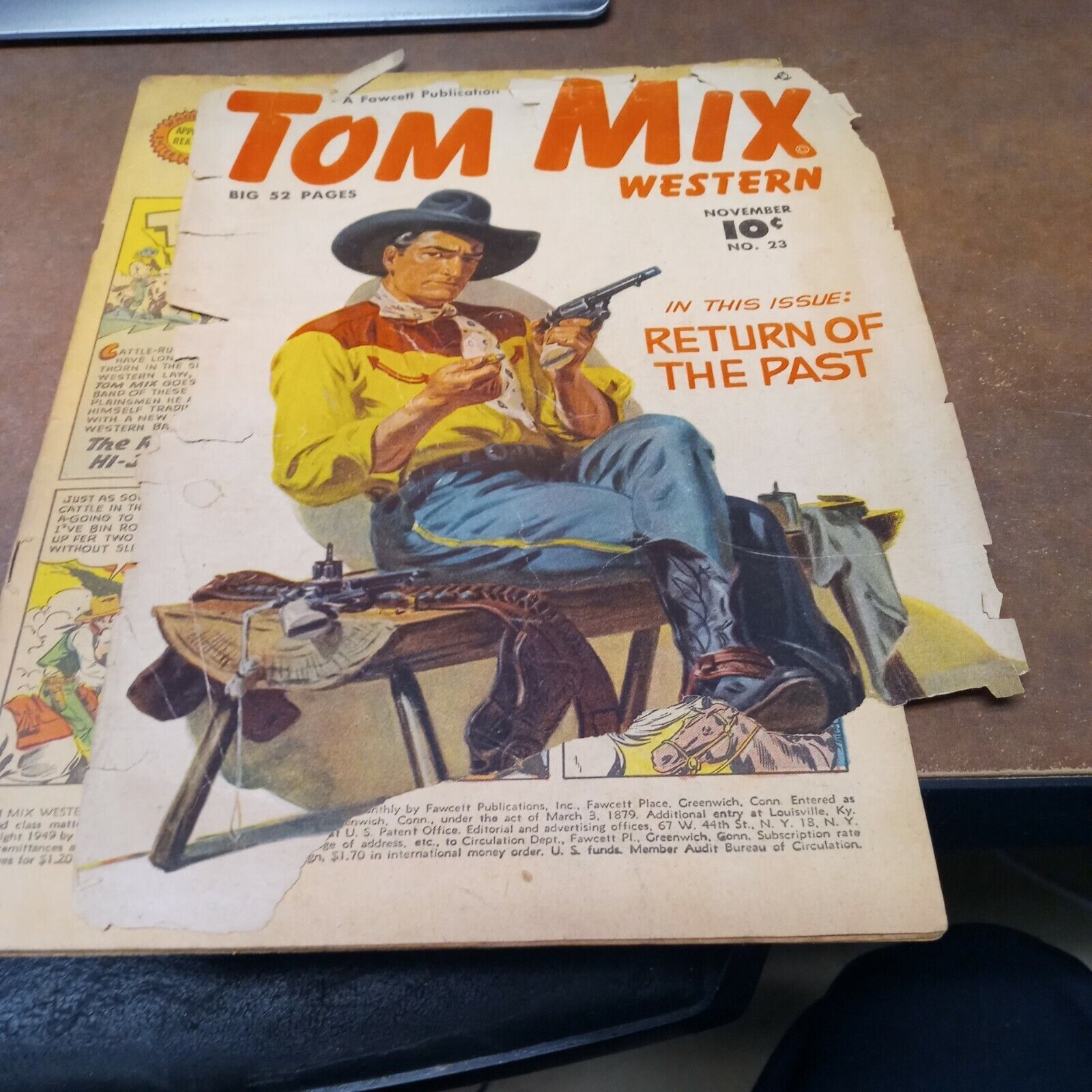 Tom Mix Western #23 fawcett comics 1949 golden age precode two six gun ...