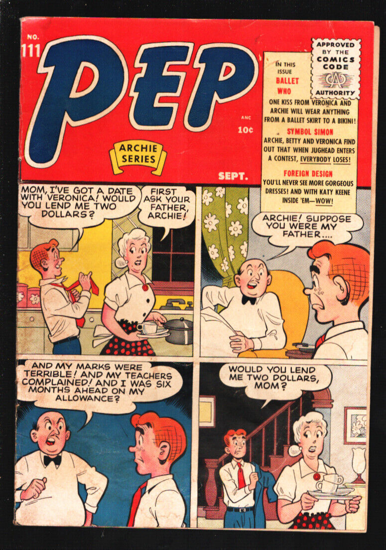 Pep Comics #111 1955-Betty and Veronica-Jughead-Archie, Katy Keene Fashion Qu... | Comic Books ...