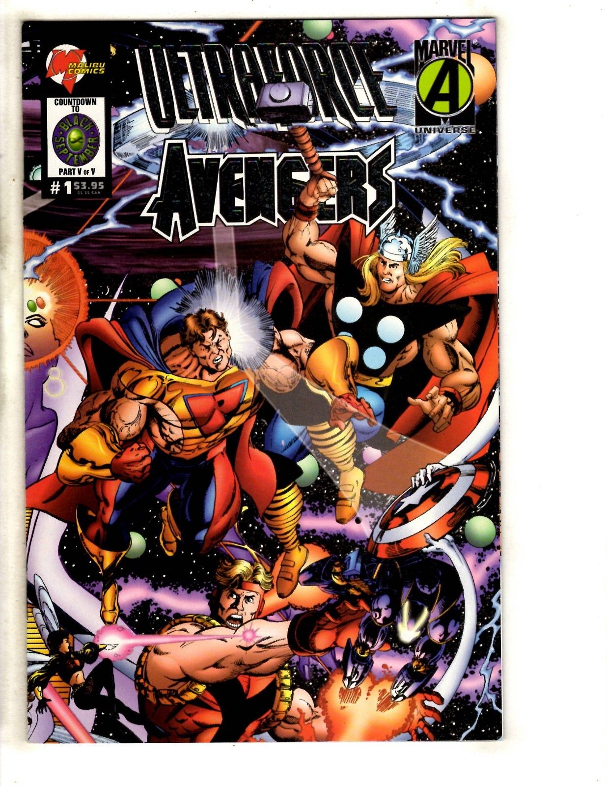 7 Malibu Comic Books Ultraverse 1 2 Ultras 1 Ultraforce 1B Avengers 1 ...