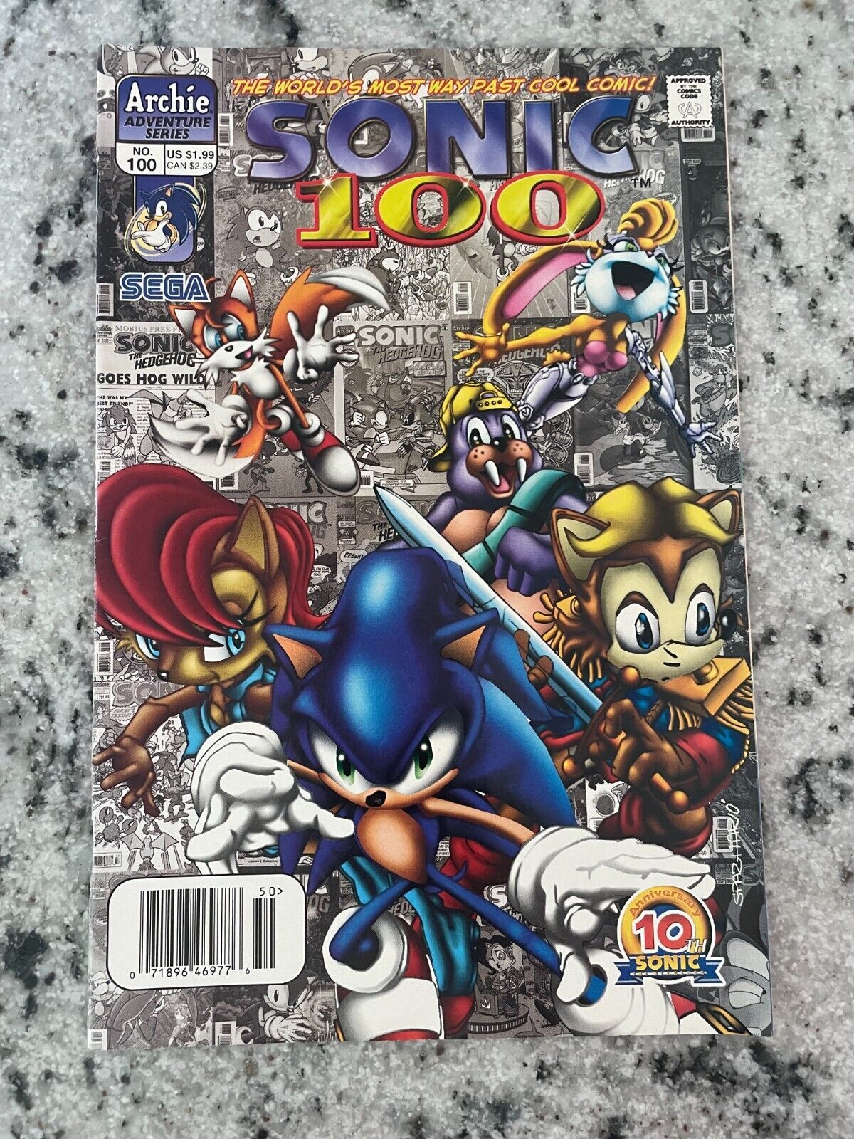 Sonic The Hedgehog # 100 NM- Archie Adventure Series Comic Book Tails ...