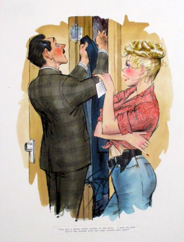 Doug Sneyd Signed & Finished Original Art ~ Playboy Cartoon Gag ...