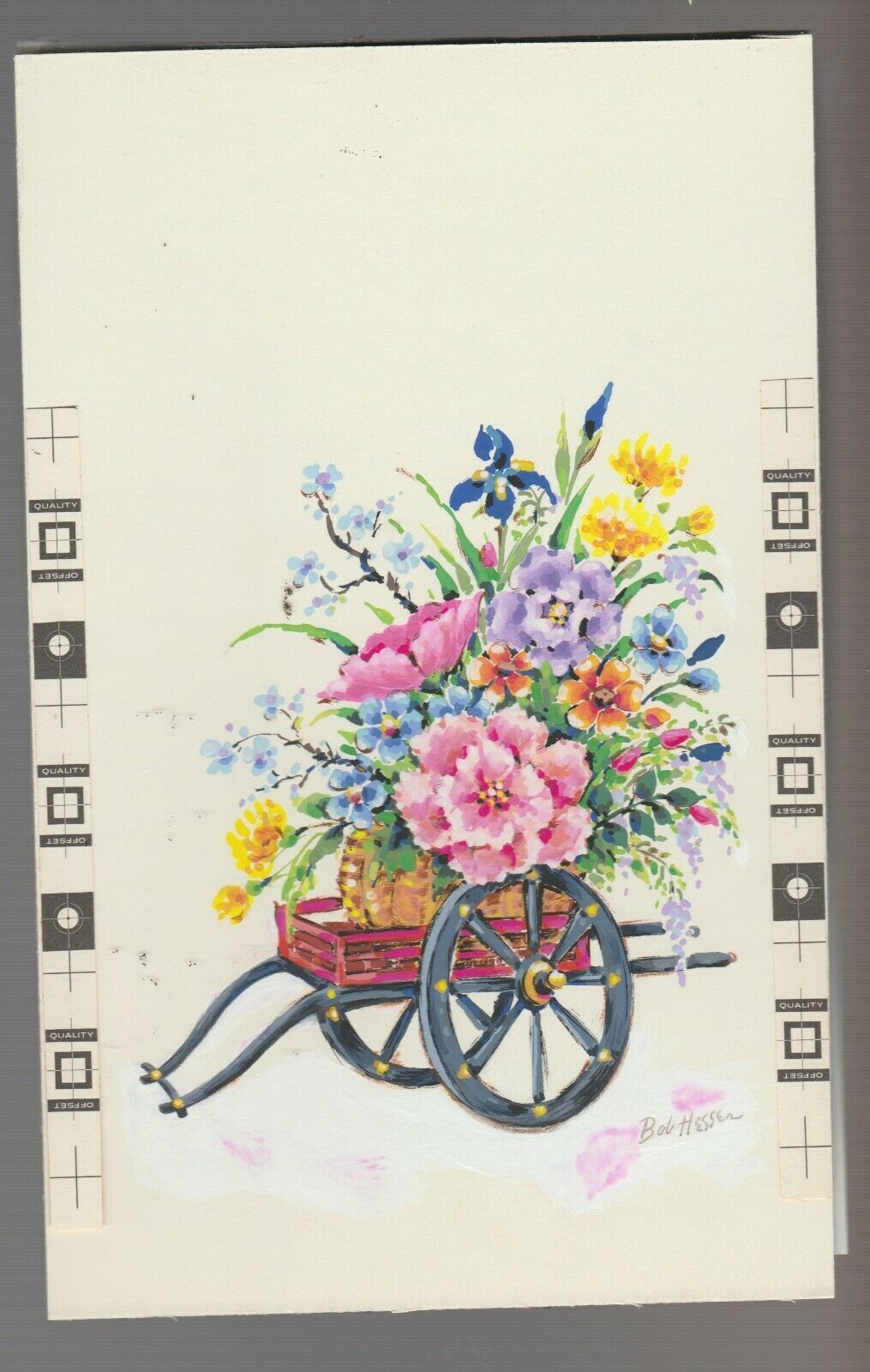 WELCOME BACK Flower Cart 5.5x9" Greeting Card Art #M94009 w/ 1 Card ...
