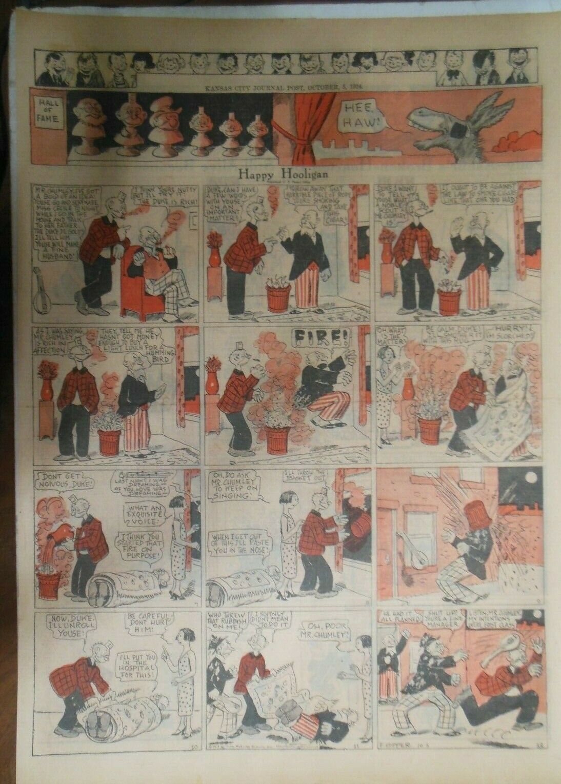 Happy Hooligan Sunday by Frederick Opper from 10/5/1924 Full Page Size ...