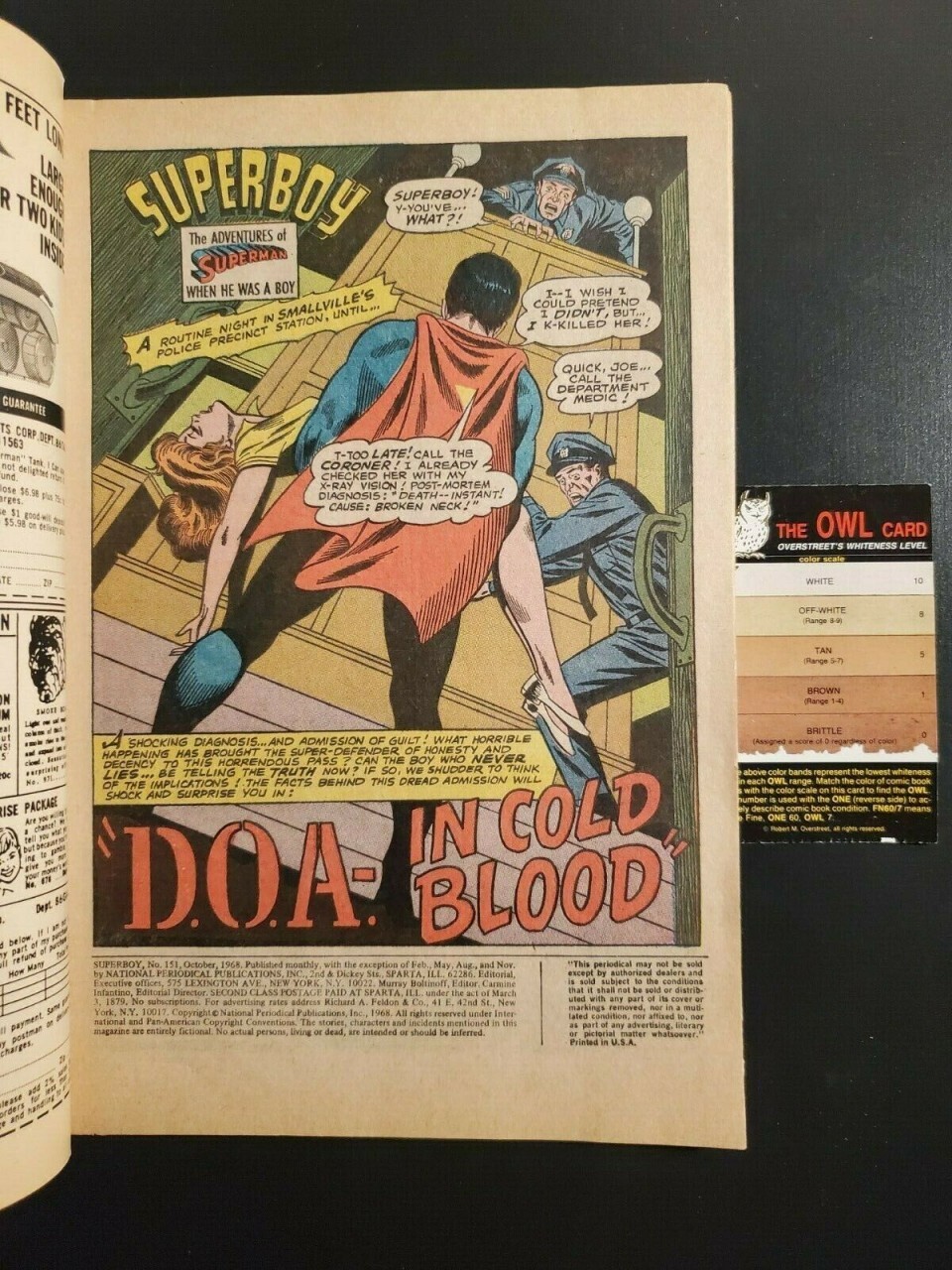 SUPERBOY #151 (1968) F- (5.5) Superboy kills Lana Lang DOA Neal Adams cover| | Comic Books ...