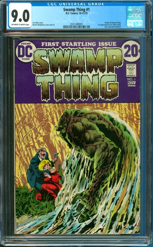 Swamp Thing #1 CGC Graded 9.0 1st Appearance of Lt. Matt Cable, Alec ...