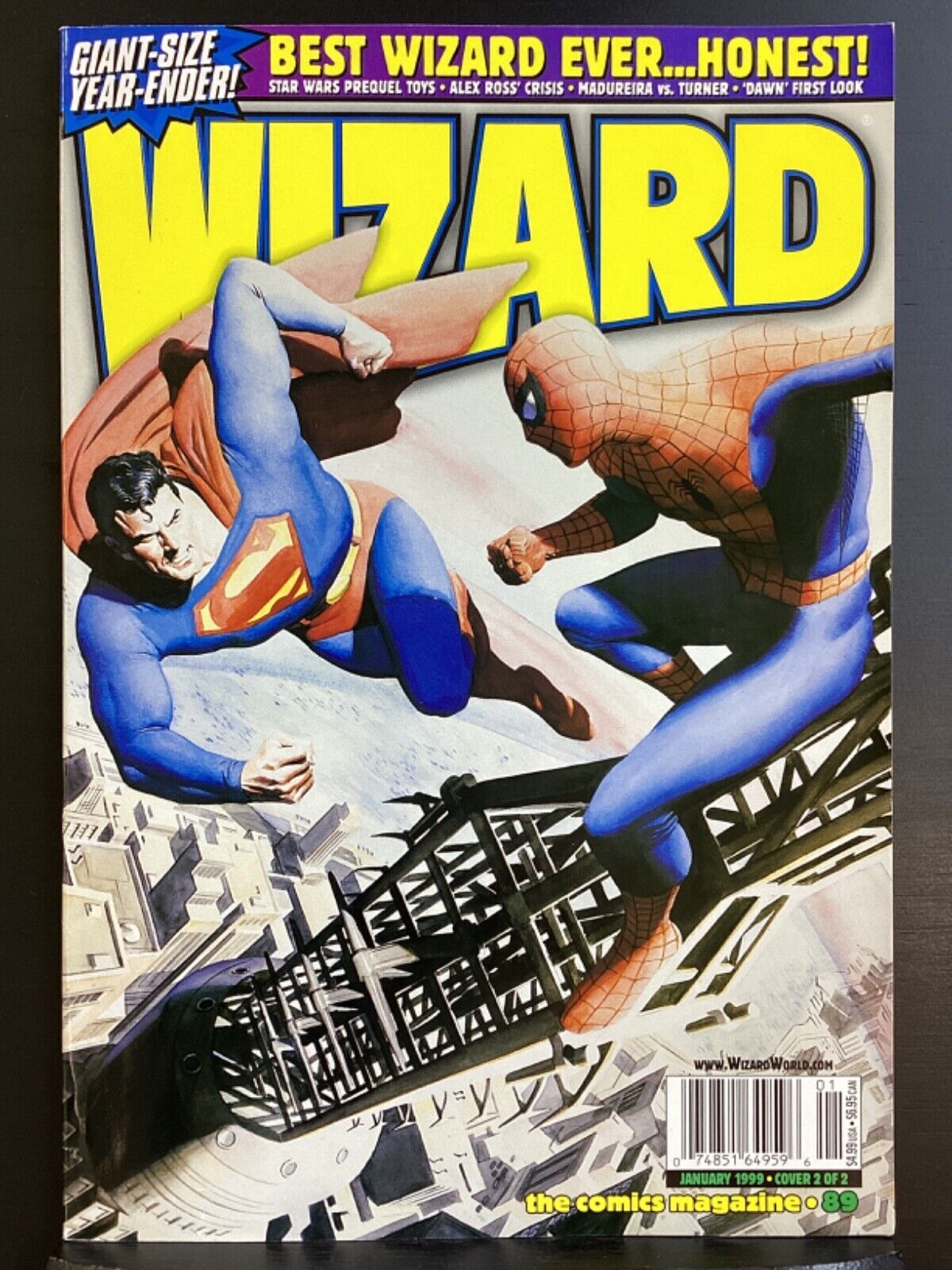 Wizard Magazine #89 Superman/Spider-man Alex Ross Linsner Dawn II Stan ...