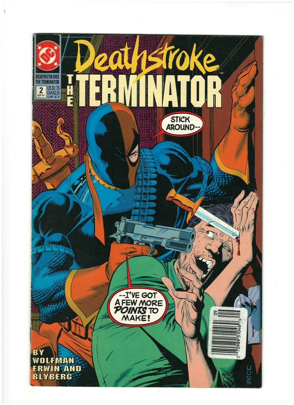 Deathstroke The Terminator #2 FB/VF 7.0 UPC Sticker DC Comics 1991 Marv ...