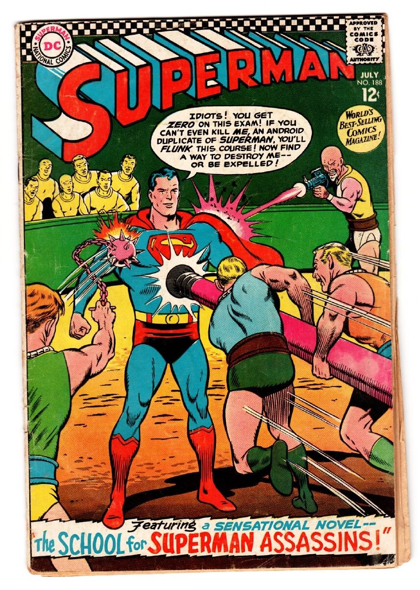Superman #188 Comic Book 1966-Dc Comics-Assassin School Story | Comic ...