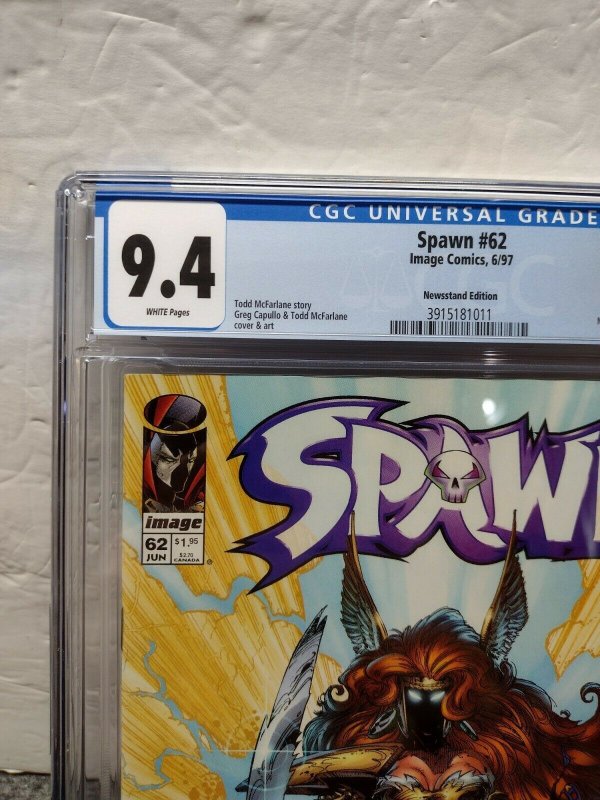RARE! SPAWN #62 CGC 9.4 NEWSSTAND Angela Todd McFarlane 1997 IMAGE COMICS | Comic Books - Modern ...