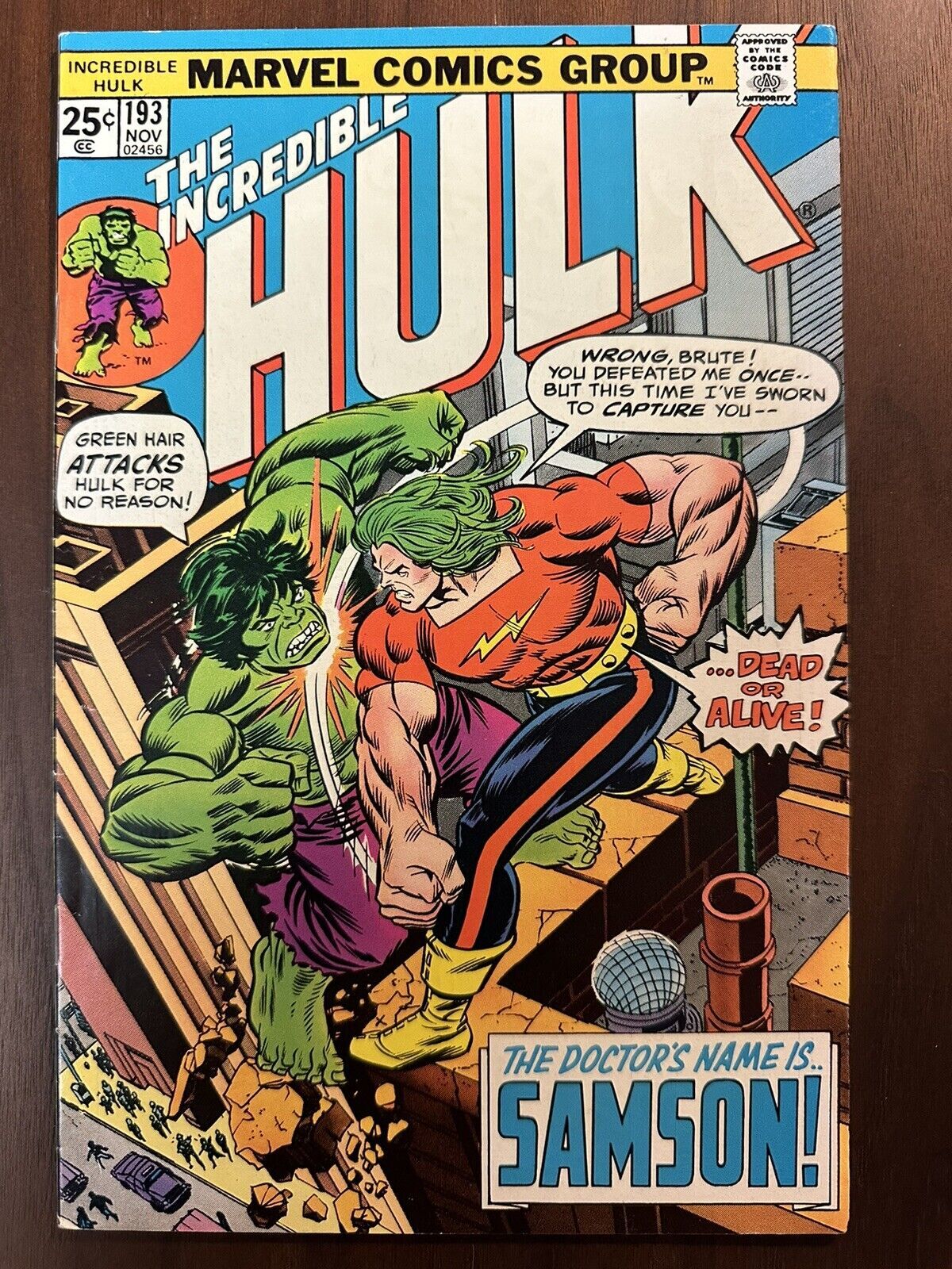 Incredible Hulk #193 FN+ Battle Of Hulk vs Doc Samson (Marvel 1975 ...