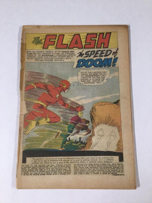 Flash 108 Coverles Tape On 1st Wrap Dc Comics Silver Age | Comic Books ...