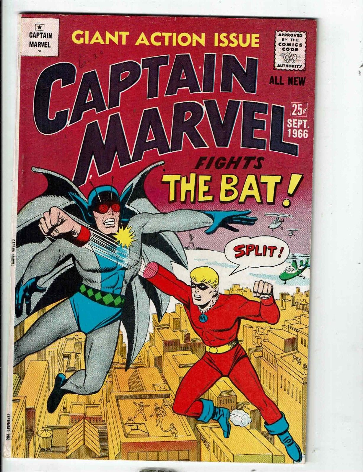 Captain Marvel Fights The Bat # 3 VF Comic Book Silver Age 1966 Carl ...