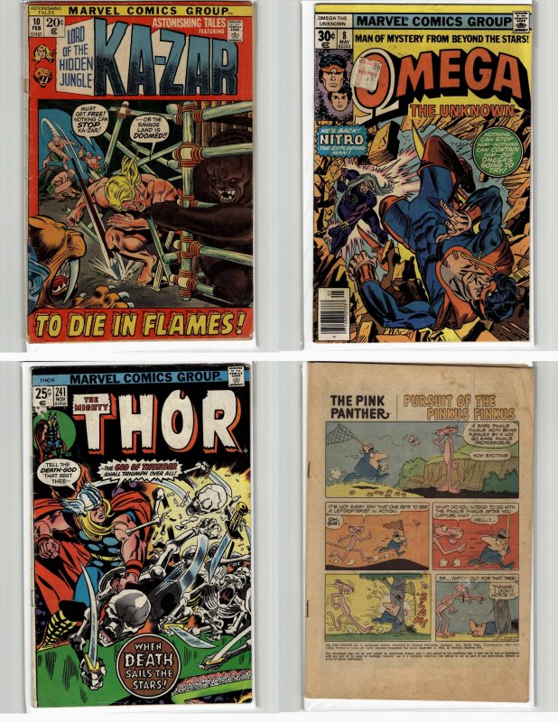Lot of 4 Comics (See Description) Ka Zar, Omega The Unknown, Puissant ...