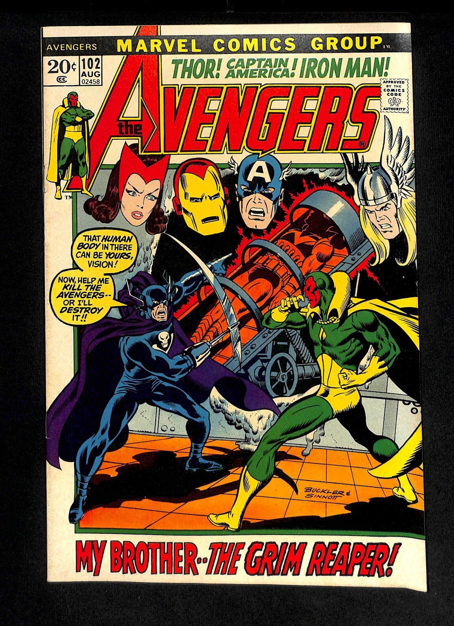 Avengers #102 Roy Thomas! Grim Reaper! Sentinels! | Full Runs & Sets ...