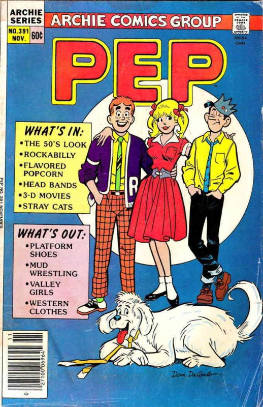 Pep #391 VG ; Archie | low grade comic November 1983 What's In? | Comic ...