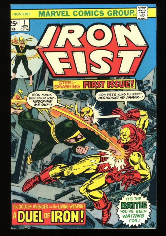 Iron Fist #1 VF 8.0 Iron Fist Battles Iron Man! 1st Steel Serpent ...