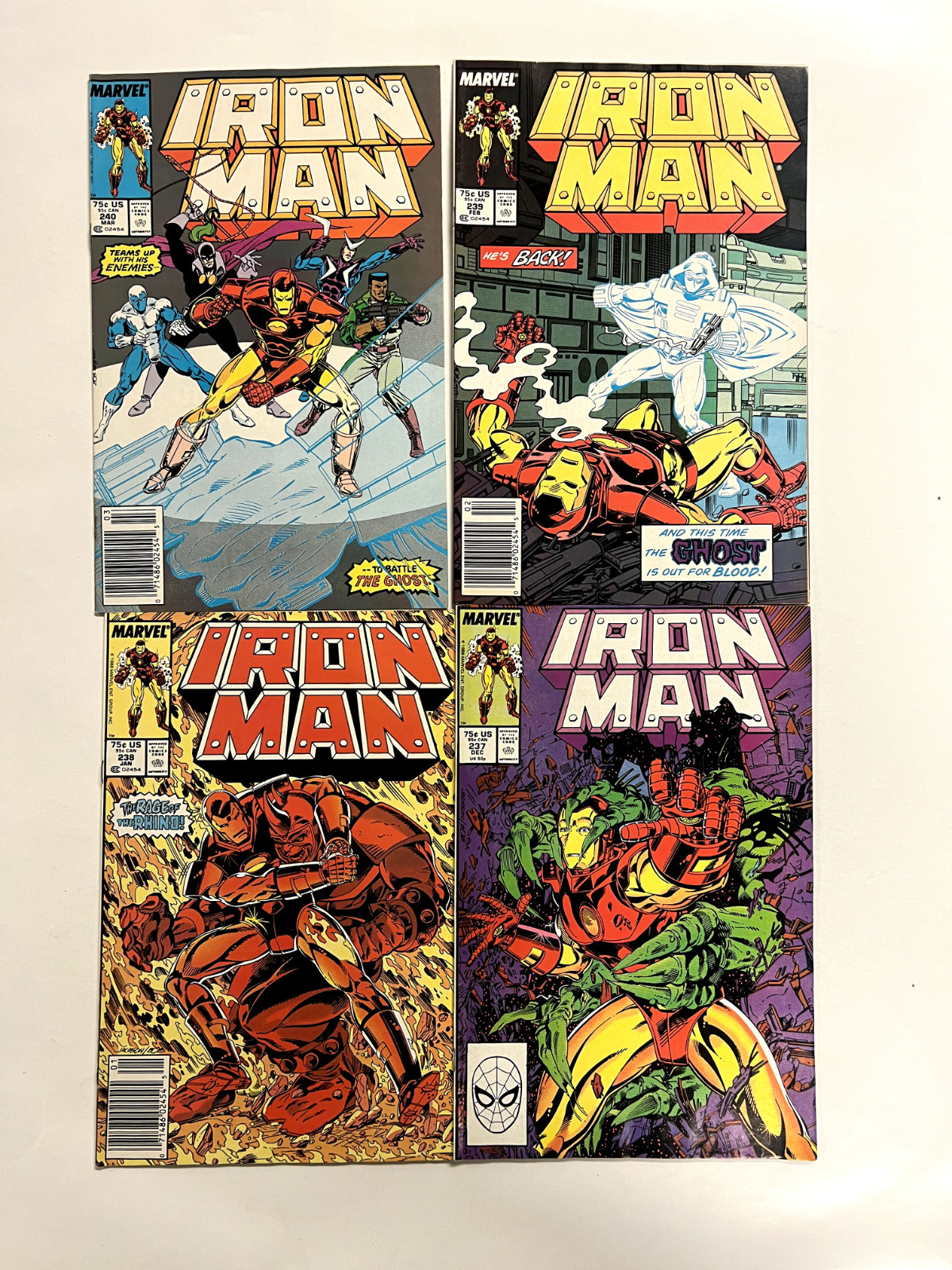 4 Iron-Man Marvel Comic Books #237 238 239 240 Spiderman Iron-Man Thor ...