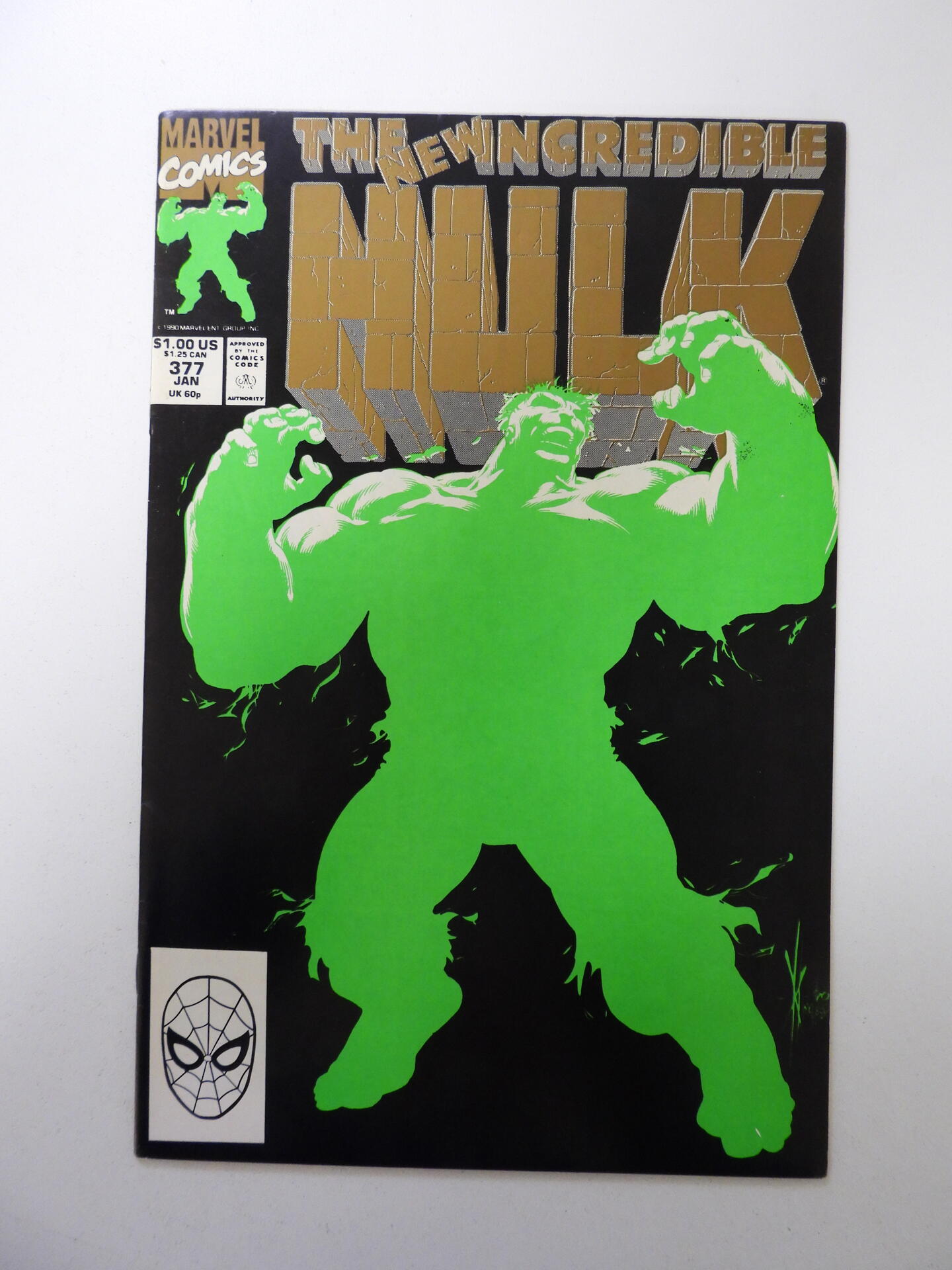 The Incredible Hulk #377 Second Print Cover (1991) VF- condition ...