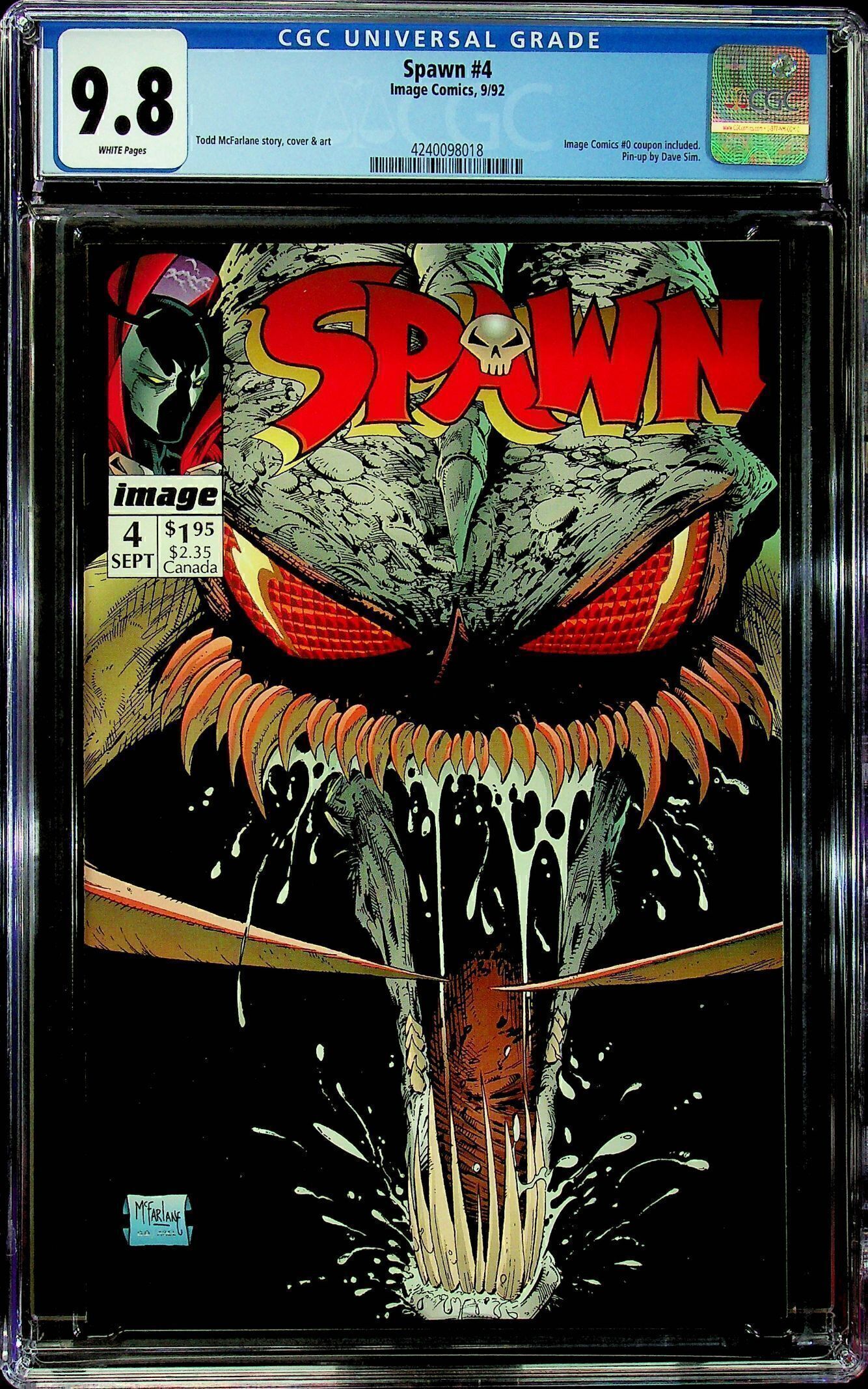 Spawn #4 (1992) - CGC 9.8 - Cert#4240098018 | Comic Books - Modern Age, Image Comics, Spawn ...