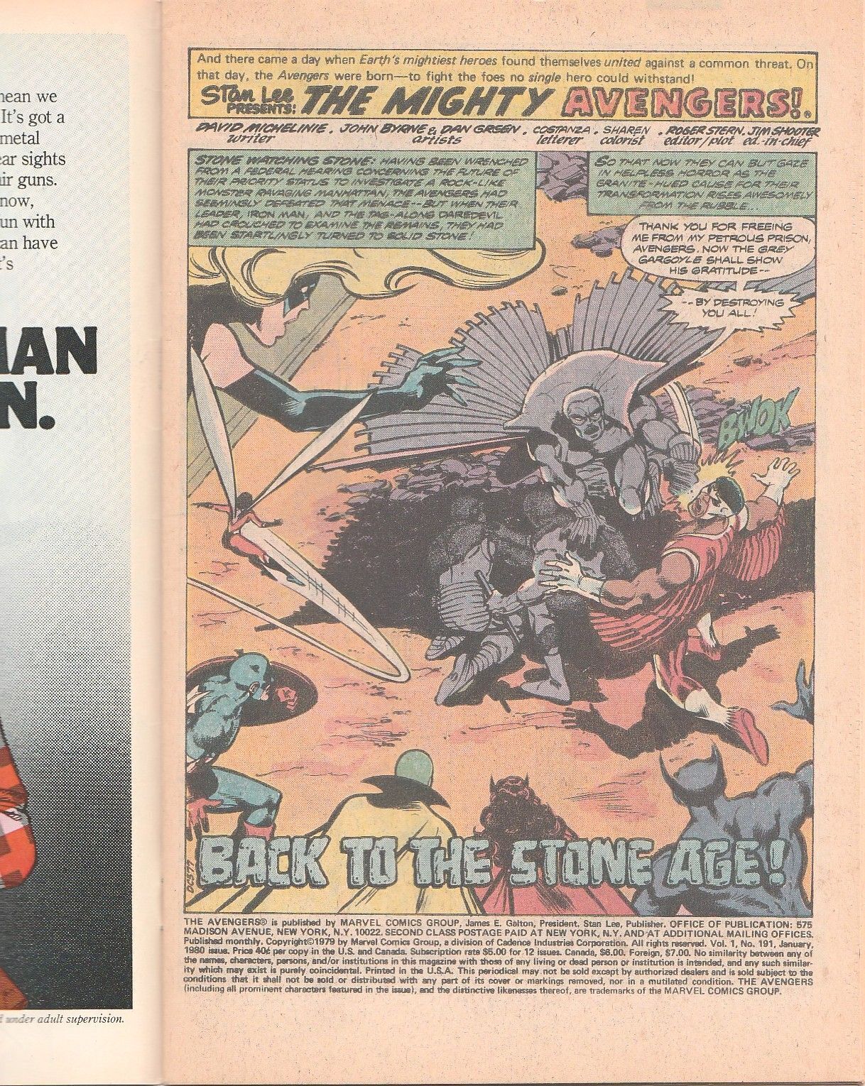 Avengers 191 January 1980 Grey Gargoyle John Byrne Art George Perez ...