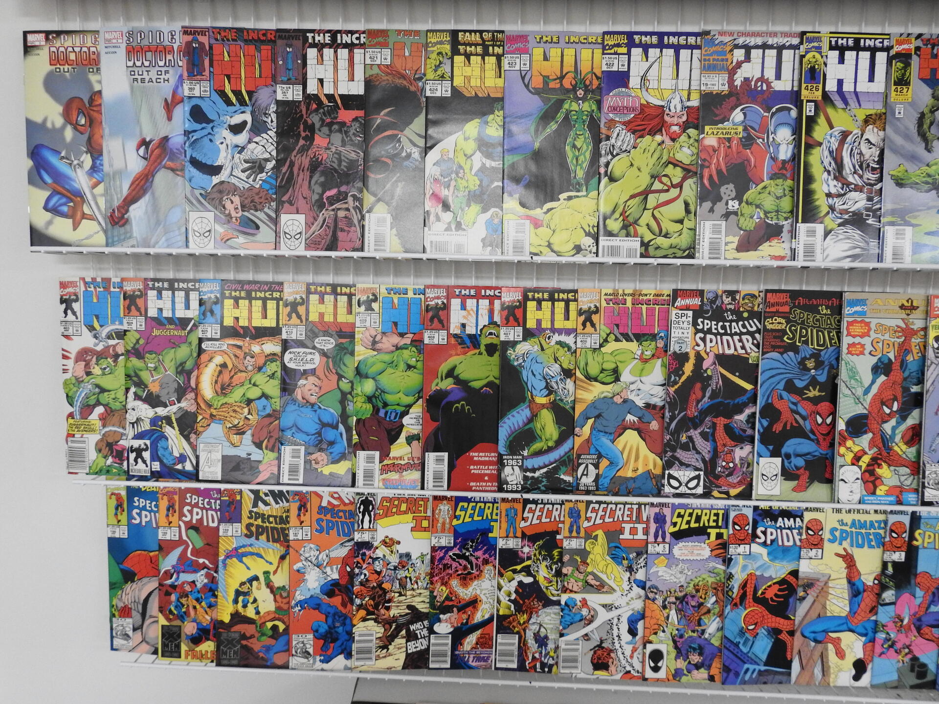 Huge Lot of 210+ Comics W/ Spider-Man, Hulk, Secret Wars +More! Avg VF ...