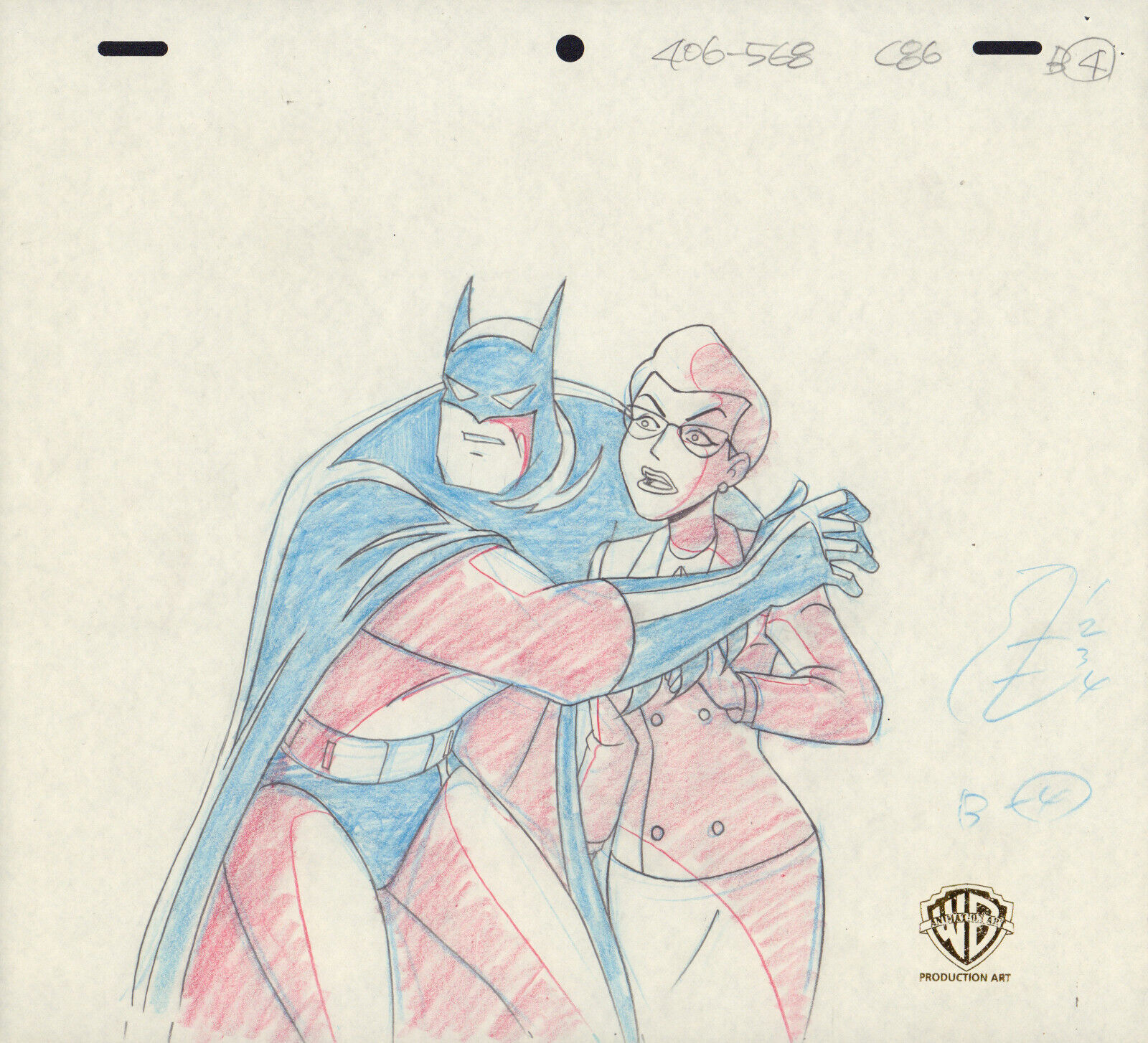 Batman the Animated Series Pencil Art Production Cel C86 B4 - WB Stamp ...