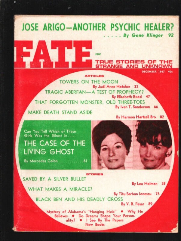 Fate 12/1967-Clark-Jose Arigo-Psychic Healer-Towers On The Moon-Mystic ...
