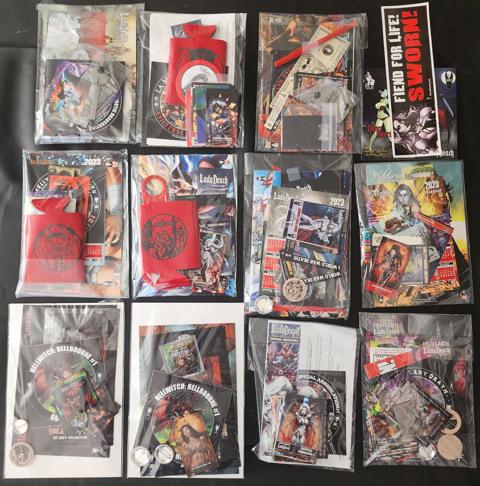 Huge Lot of Coffin Comics Stretch Goals / Rewards Lady Death La Muerta ...