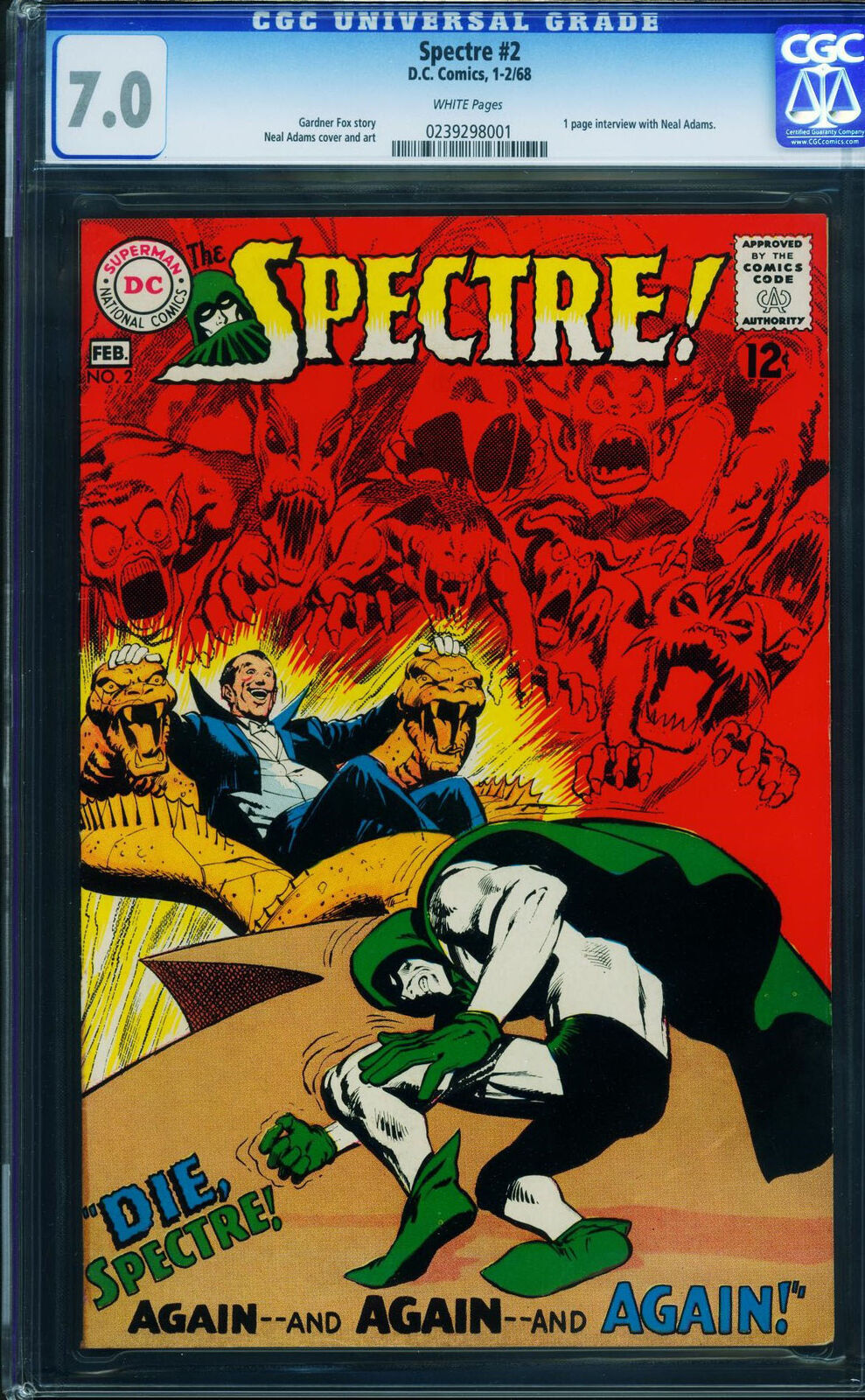 SPECTRE #2 1968-cgc 7.0-Neal Adams-DC Silver-Age 0239298001 | Comic ...