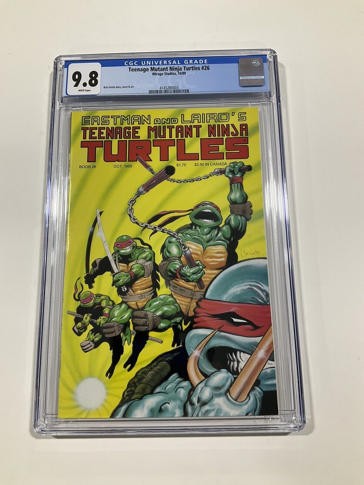 Teenage Mutant Ninja Turtles 26 CGC 9.8 White Pages Mirage Studios 1989 ...