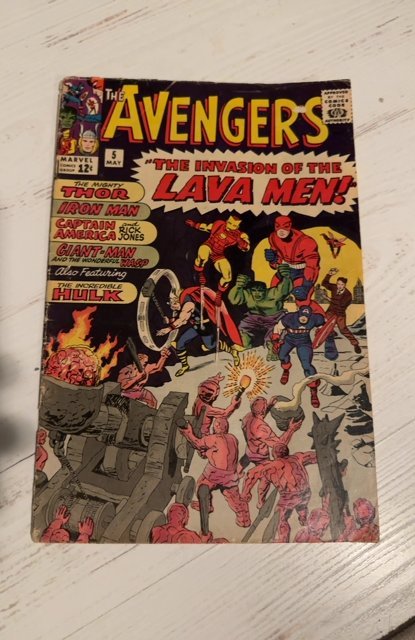 The Avengers #5 (1964)invasion of the lava men see description | Comic ...