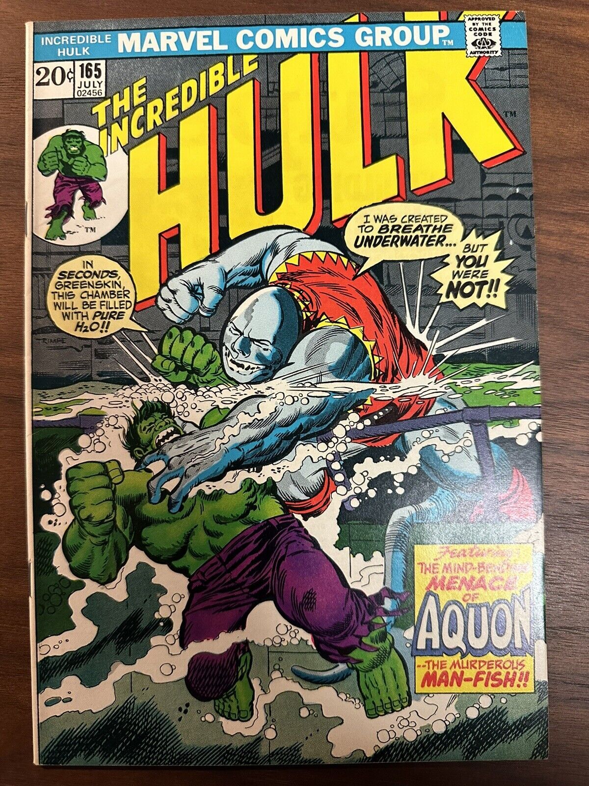 Incredible Hulk #165 VF- Herb Trimpe Cvr. “The Green-Skinned God ...