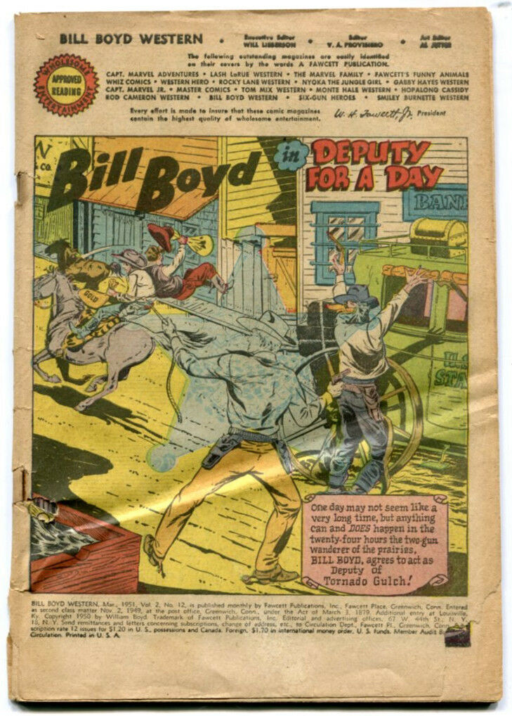 Bill Boyd Western 12 Coverless Fawcett 1951 Hopalong Cassidy | Comic ...