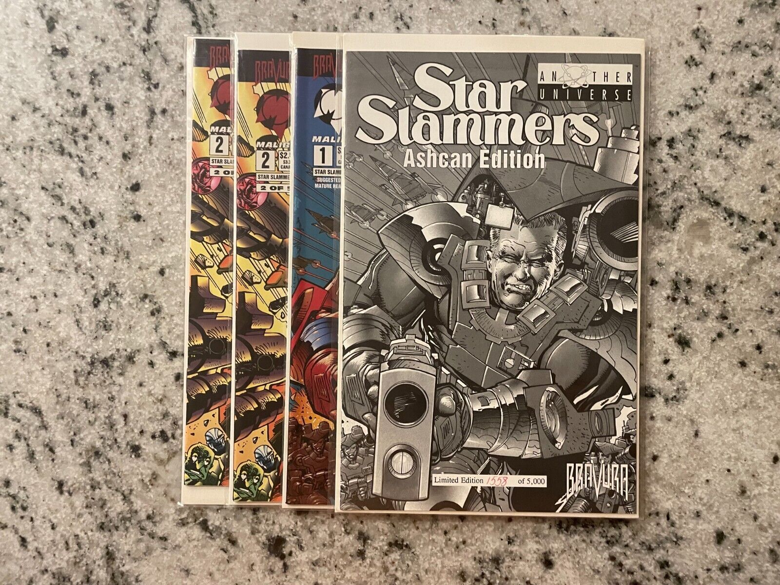 4 Malibu Comic Books Star Slammers Ashcan + # 1 + # 2 2 Walter Simonson ...