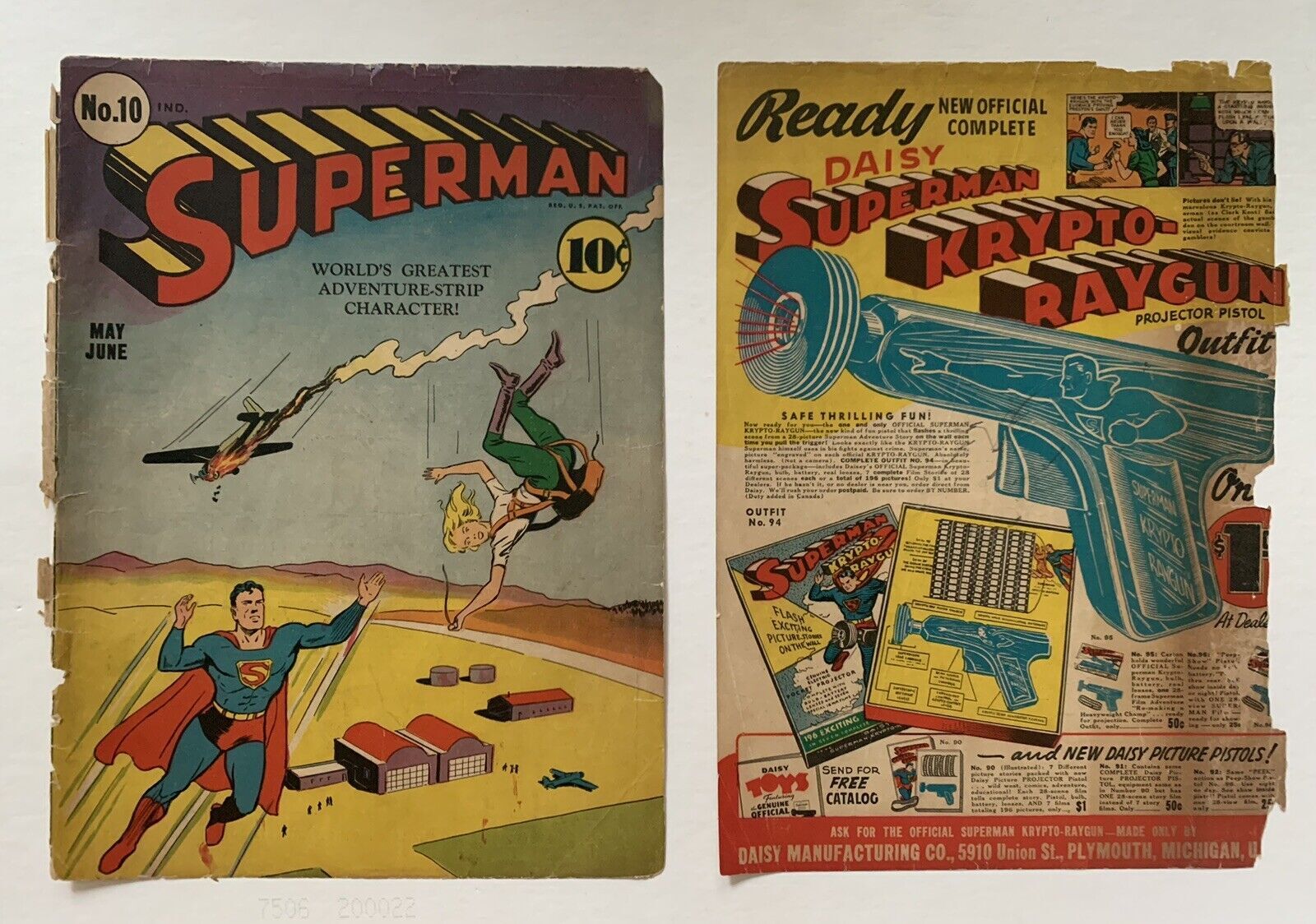 (1941) SUPERMAN #10 Rare Golden Age! Krypto Ray Gun Ad! | Comic Books ...