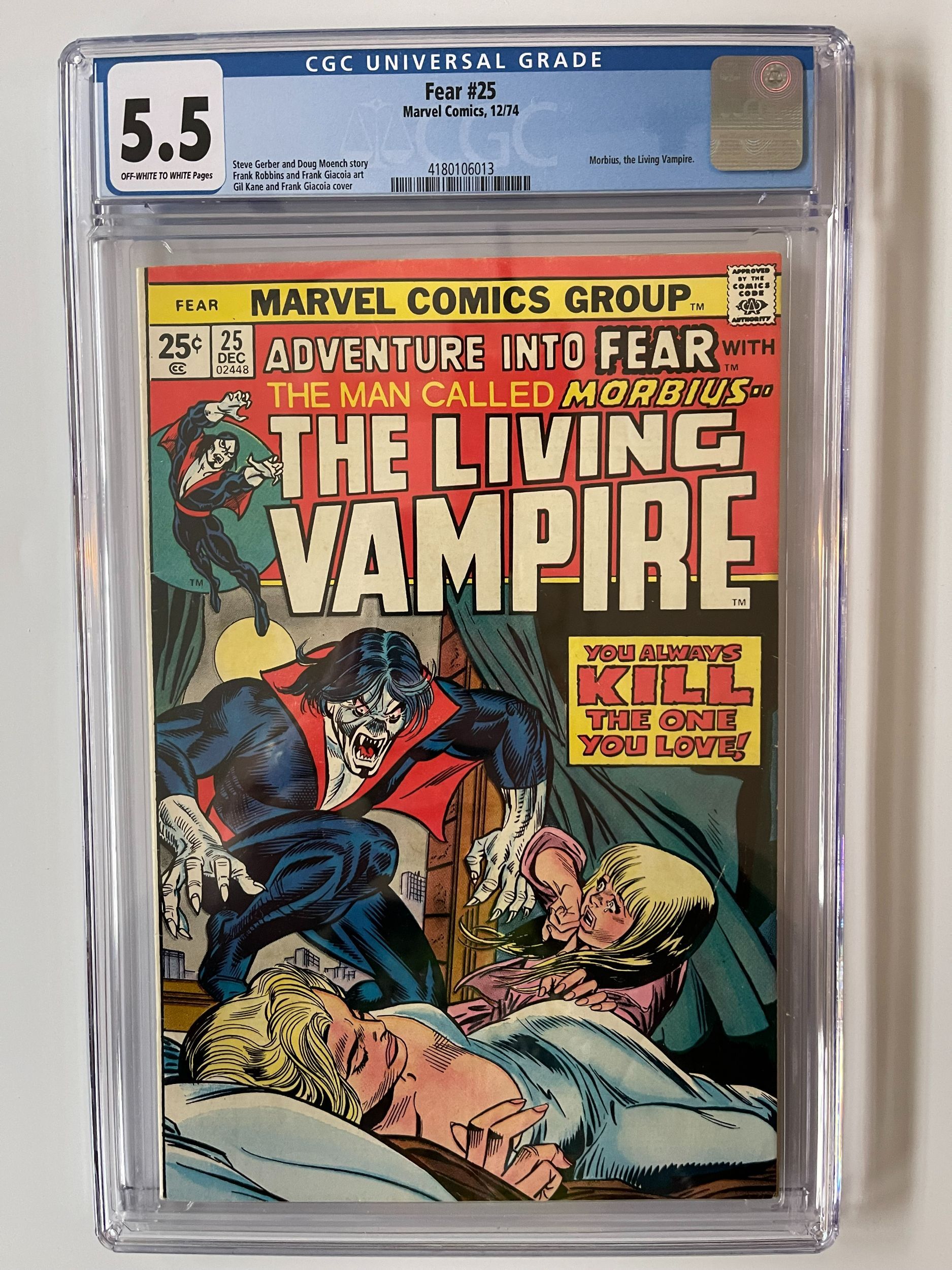 Adventure Into Fear 25 CGC 5.5 - Morbius the Living Vampire Marvel ...