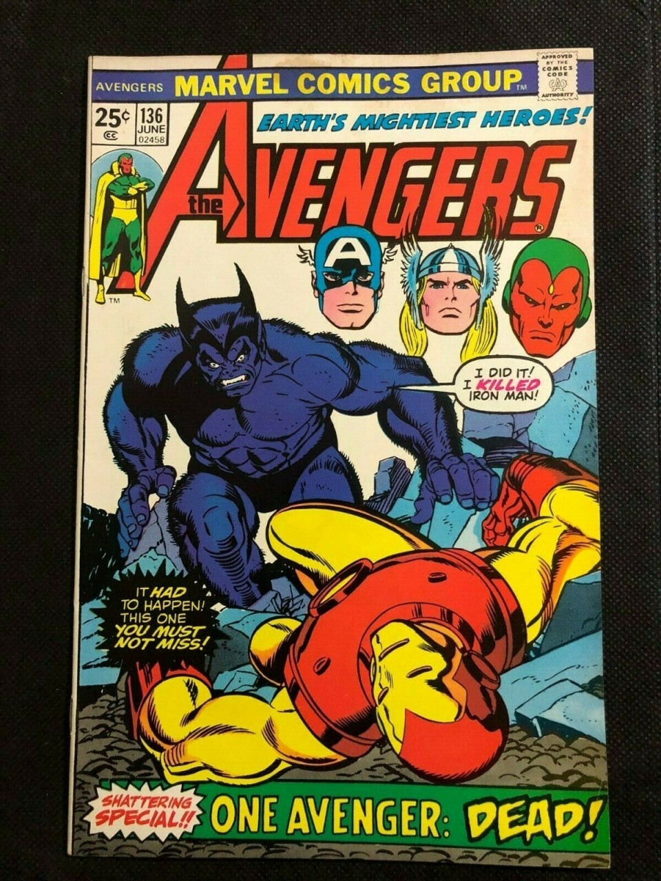 Avengers (1963) #136 FN/VF (7.0) Gil Kane Beast (Hank McCoy) | Comic ...