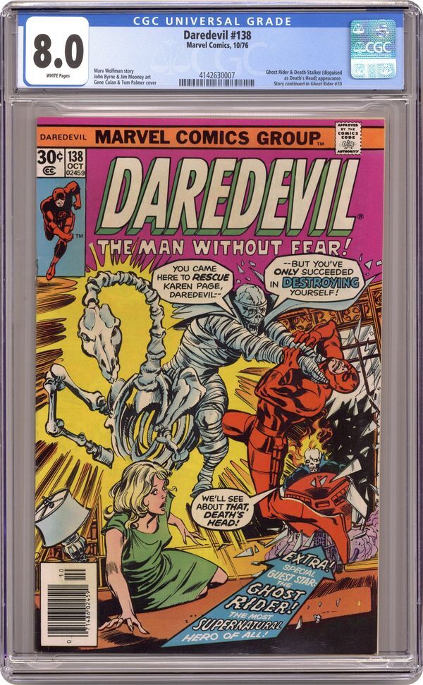 Daredevil #138 (1976) CGC VF 8.0 Ghost Rider, Byrne art | Comic Books ...