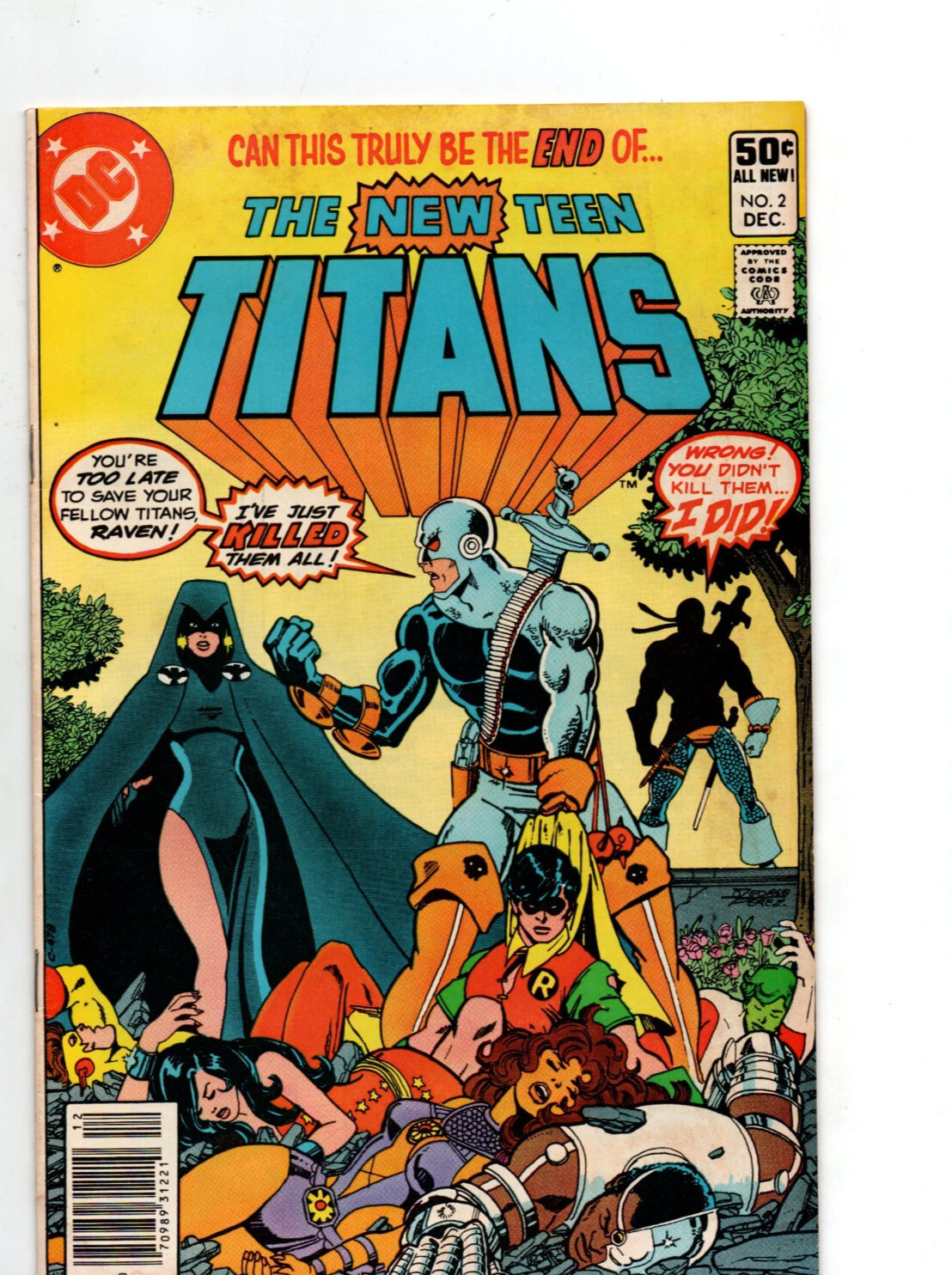 New Teen Titans #2 newsstand - 1st appearance Deathstroke - Perez ...